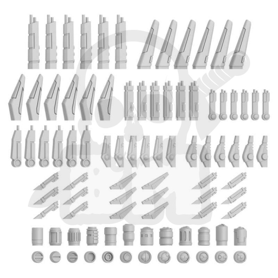 Battle-Models > 3D printed set - Mecha Detail Parts - TAU Battlesuit ...